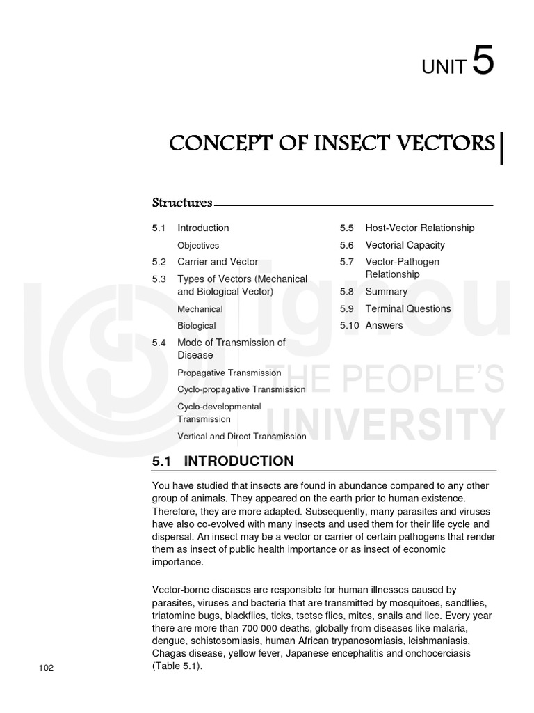 Understanding Insect Vectors and Diseases | PDF | Infection | Pathogen