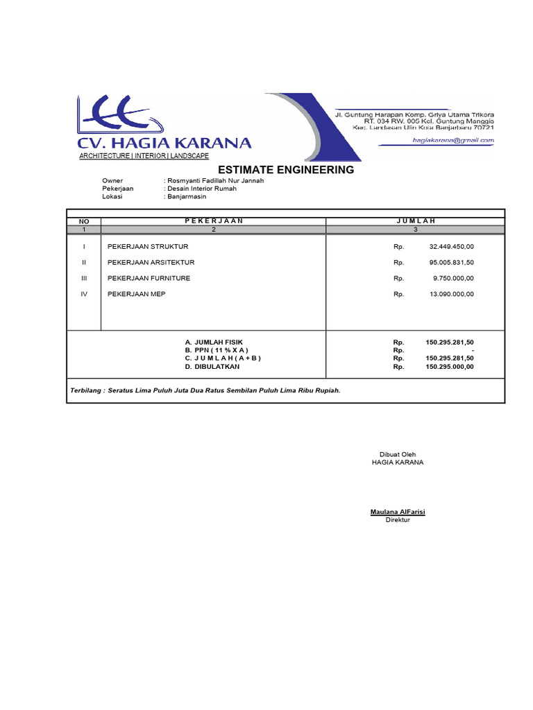 Estimate Engineering | PDF