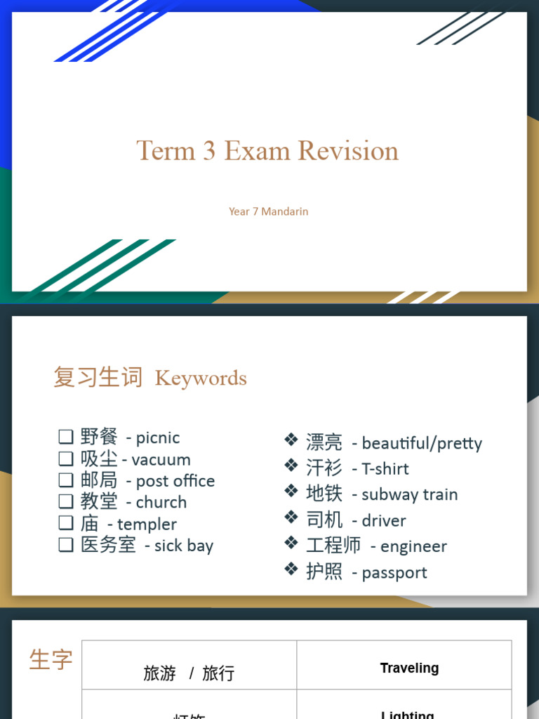 Y7 T3 Exam Revision Slides | PDF