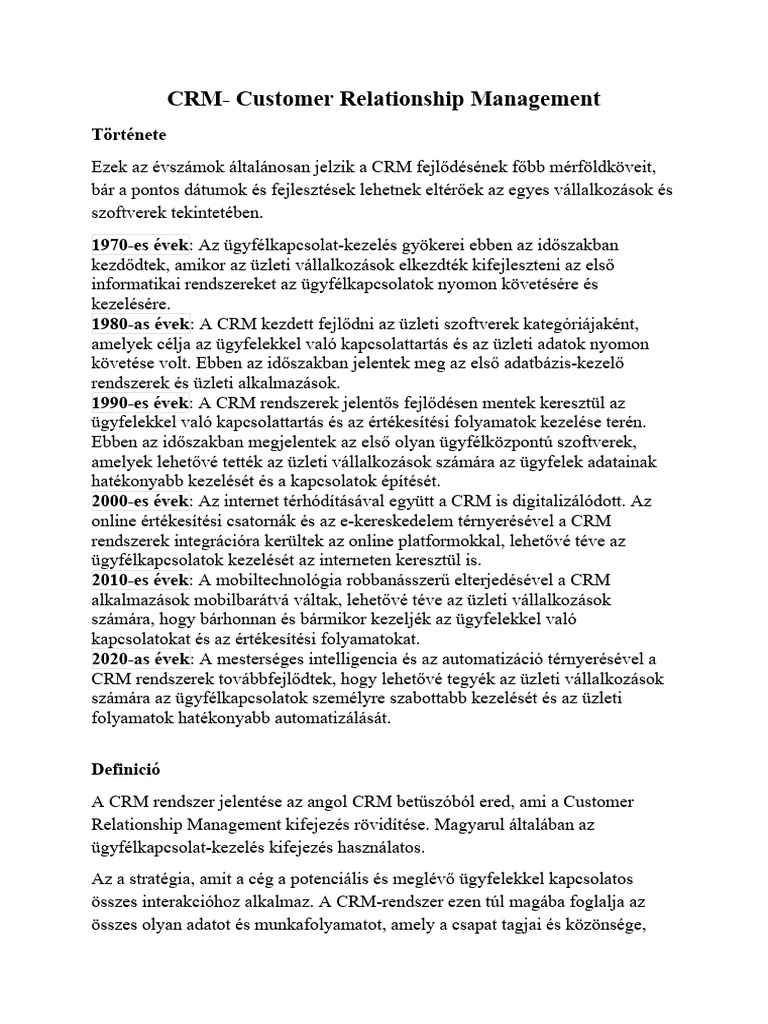 CRM-Customer Relationship Management | PDF