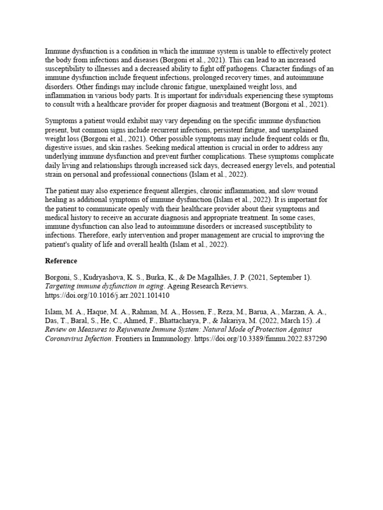 Understanding Immune Dysfunction Symptoms | PDF