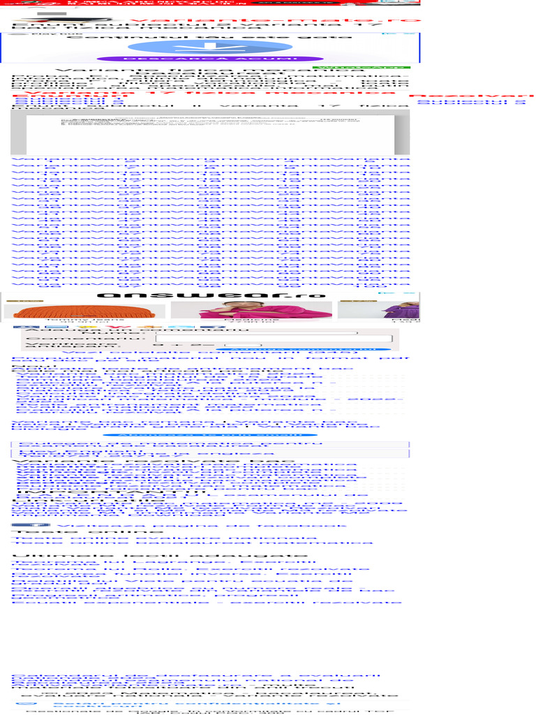 Subiectul 2 Varianta 17 Fizica Mecanica Bac | PDF
