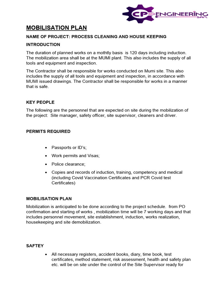 MOBILIZATION TIME Final | PDF | Technology & Engineering | Business