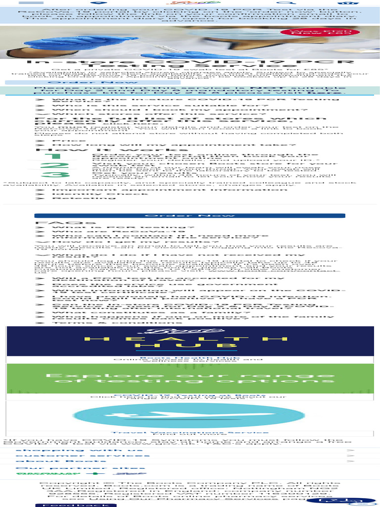 COVID-19 PCR Testing Service - Services - Boots | PDF | Health ...