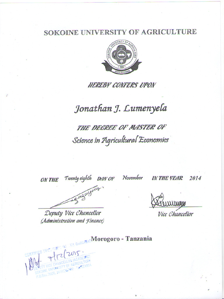 Master Certificate | PDF