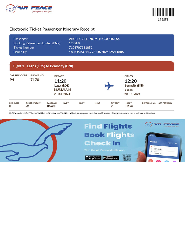 19ESF8-TICKETS | PDF | Civil Aviation | Aviation