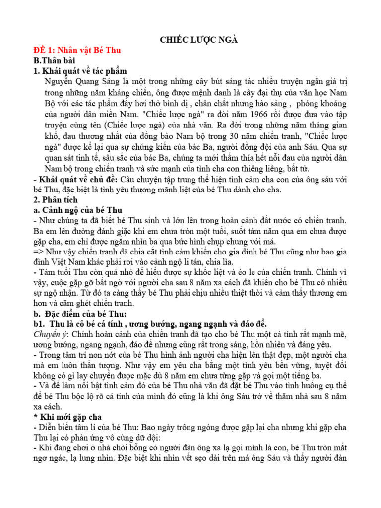 CHIẾC LƯỢC NGÀ | PDF