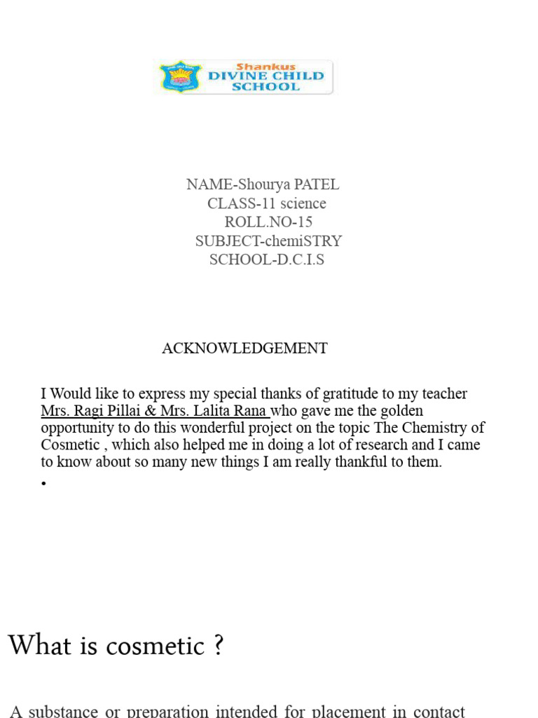 Chemistry Project Pdf Emulsion Perfume