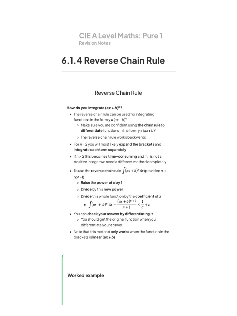 6.1.4 Reverse Chain Rule | PDF | Teaching Methods & Materials | Science ...