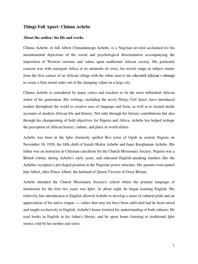 Chinua Achebe | PDF | Nigeria