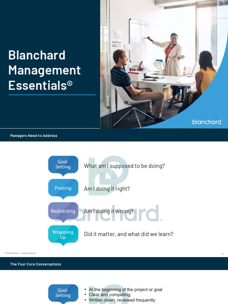 Blanchard Management Essentials Slide Presentation | PDF | Truth | Communication