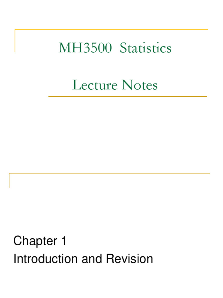 Chapter 1 | PDF | Probability Distribution | Probability Density Function