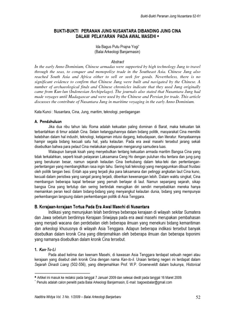 Peran Jung Nusantara di Maritim | PDF | Ilmu Sosial | Sejarah