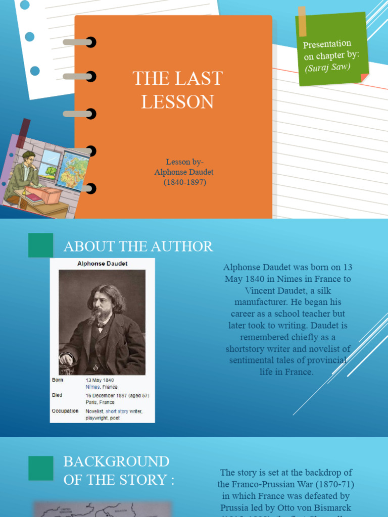 Chapter Presentation of "The Last Lesson" by Rohit | PDF