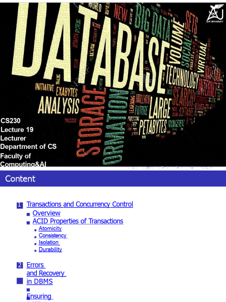 Lecture 21 | PDF | Database Transaction | Acid