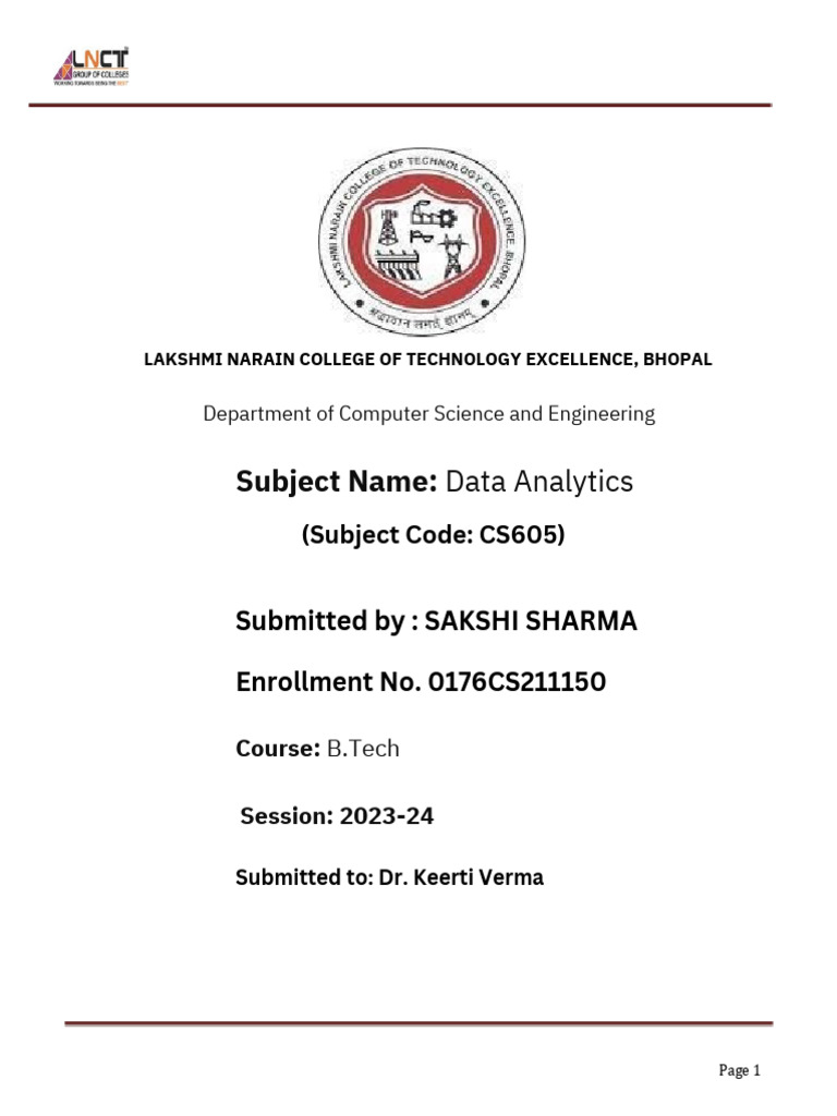 Data Analytics Practical PDF | PDF | Data Analysis | Microsoft Excel