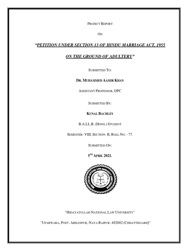 Sem 8..DPC..Kunal Bachley..B..77 | PDF | Adultery | Justice