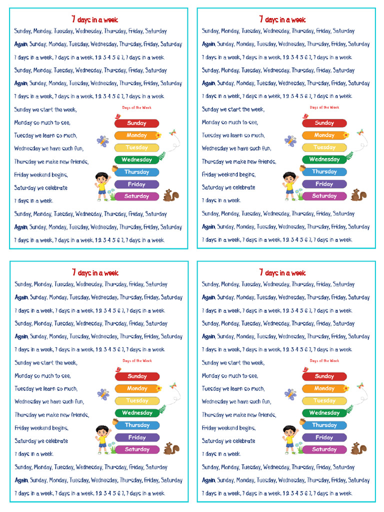 Song Days of The Week | PDF