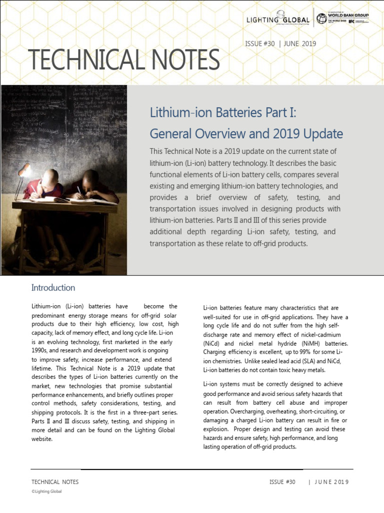 Lithium Ion TechNote 2019 Update | PDF | Lithium Ion Battery | Electrode