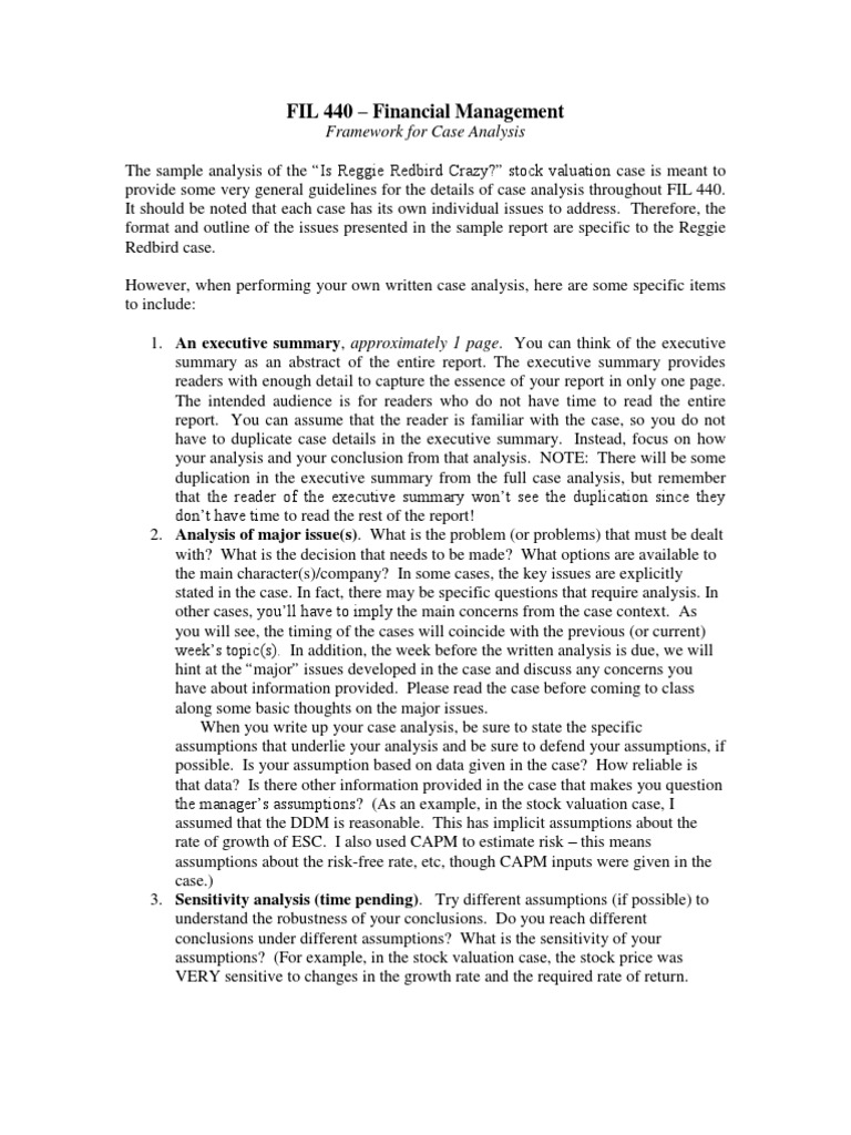 Stock Valuation Case Report Sample | Download Free PDF | Stocks ...