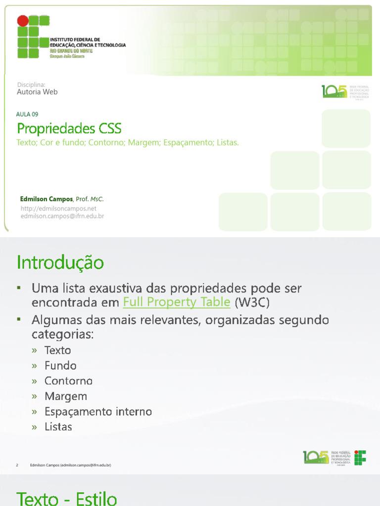 Aula 09 Propriedades Css | PDF
