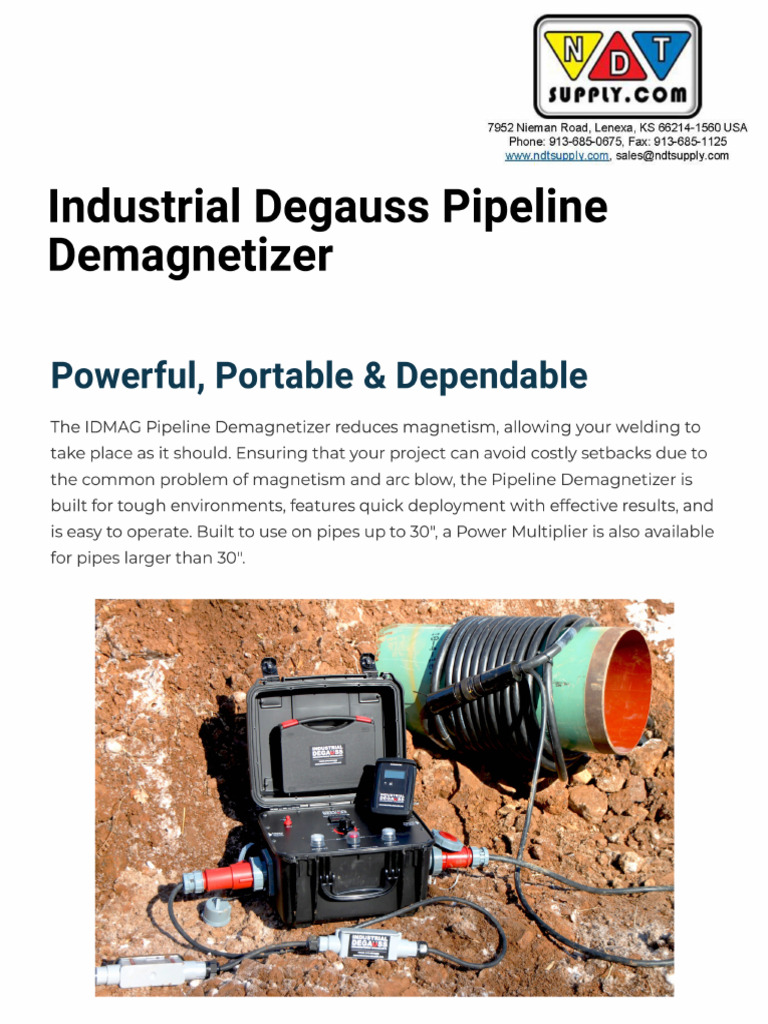 Industrial Degauss Pipeline Demagnetizer Brochure | PDF