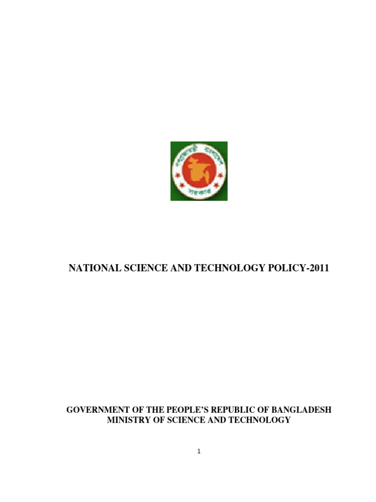 National Science & Technology Policy - 2011 English | PDF | Science ...