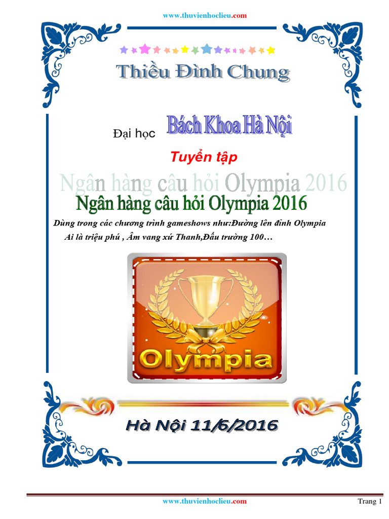 Tuyen Chon Cac Cau Hoi Olympia | PDF