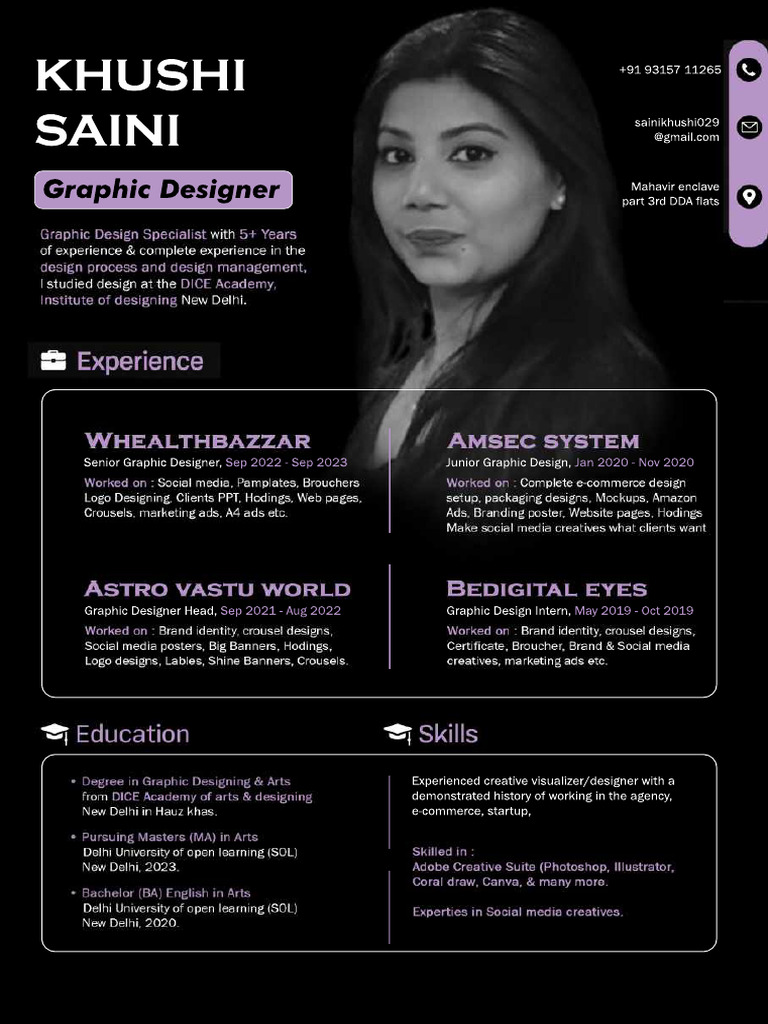 Khushi Saini (CV) - Compressed | PDF