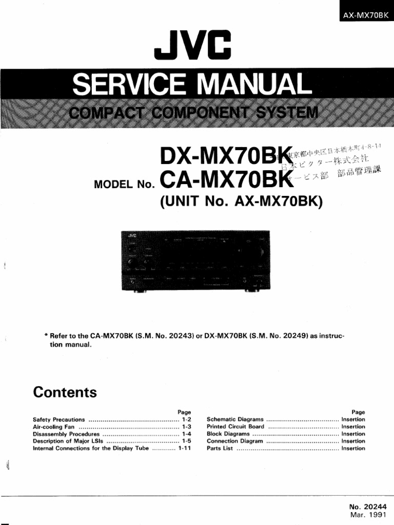 JVC Ax-Mx70bx Ca-Mx70bk | PDF