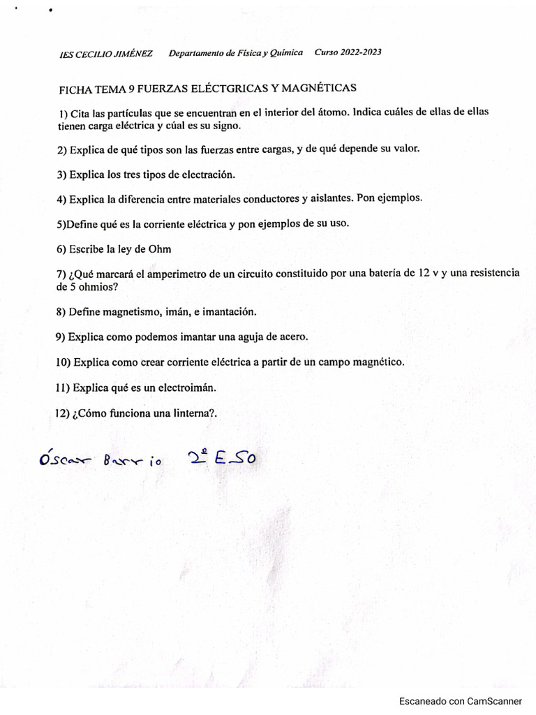 Fiche Repaso Tema 9 | PDF