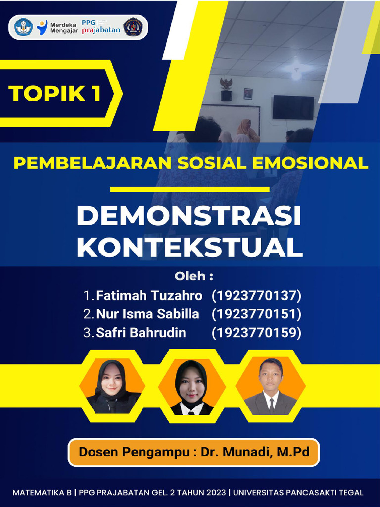 Topik 1 - Demonstrasi Kontekstual - PSE - (Fatimah Tuzahro, Nur Isma Sabilla, Safri Bahrudin ...