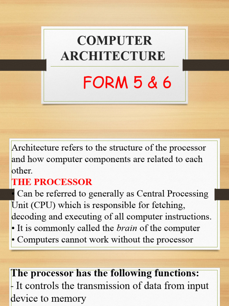Puter Architecture A Level | PDF | Central Processing Unit | Computer Architecture