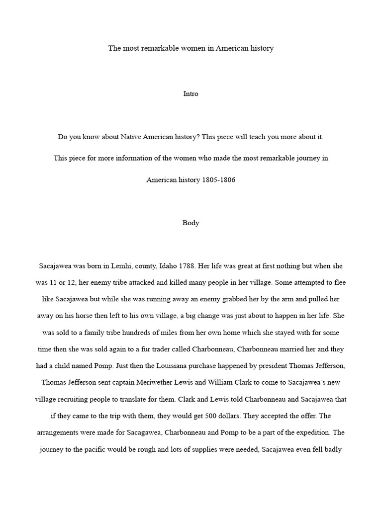 Remarkable Women: Sacajawea's Journey | PDF | Sacagawea | Lewis And ...