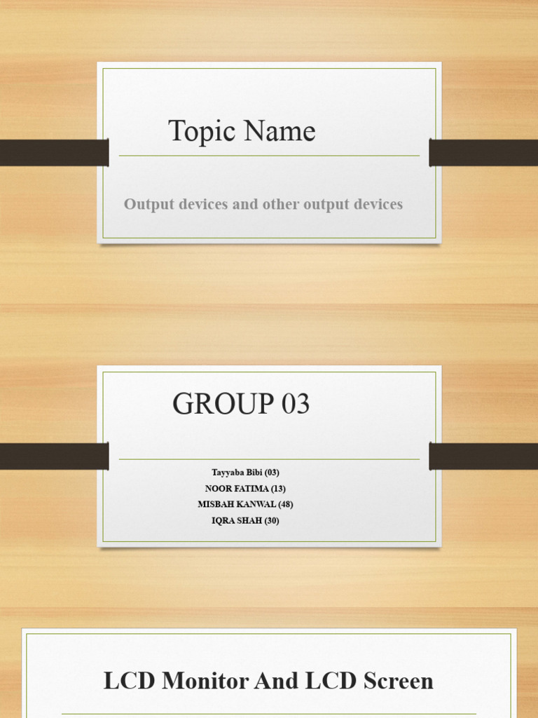 Output Devices | PDF | Computer Monitor | Liquid Crystal Display