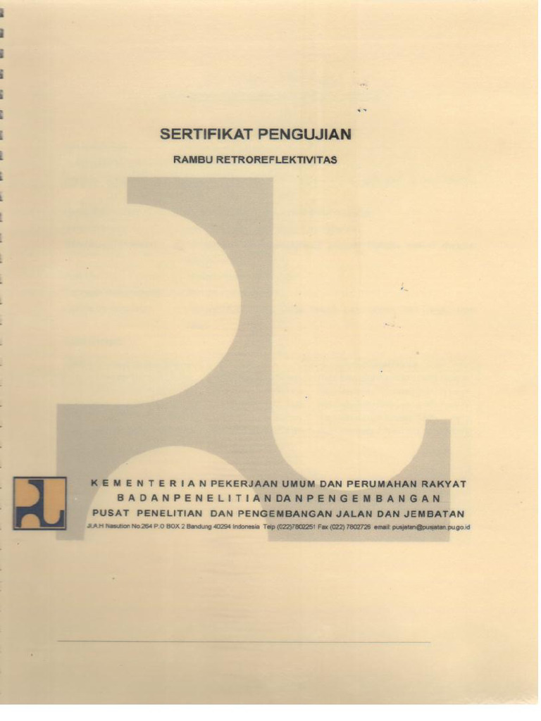 Laporan Uji Rambu PT NUsindoprima Indah BLM DI TTD | PDF