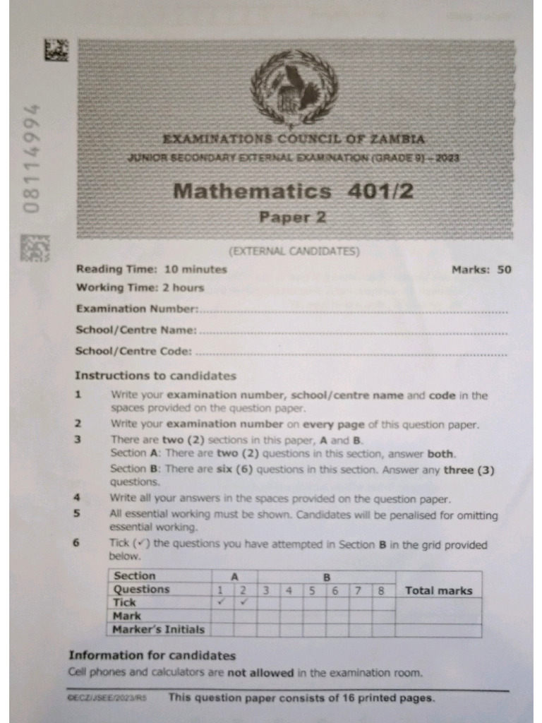 2023 EXTERNAL P2 MAT | PDF