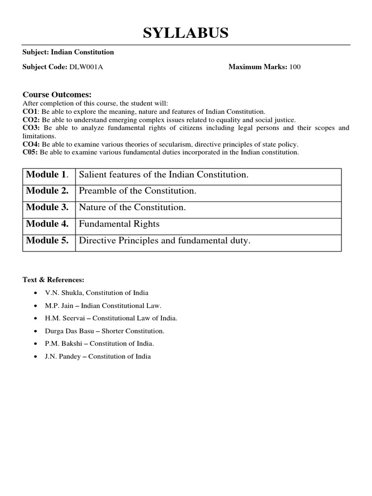 Indian Constitution (B.Tech Section C & D) | PDF | Government | Political Science