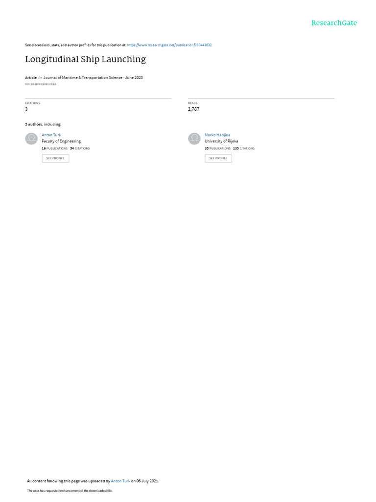 Longitudinal Ship Launching | PDF | Buoyancy | Ships