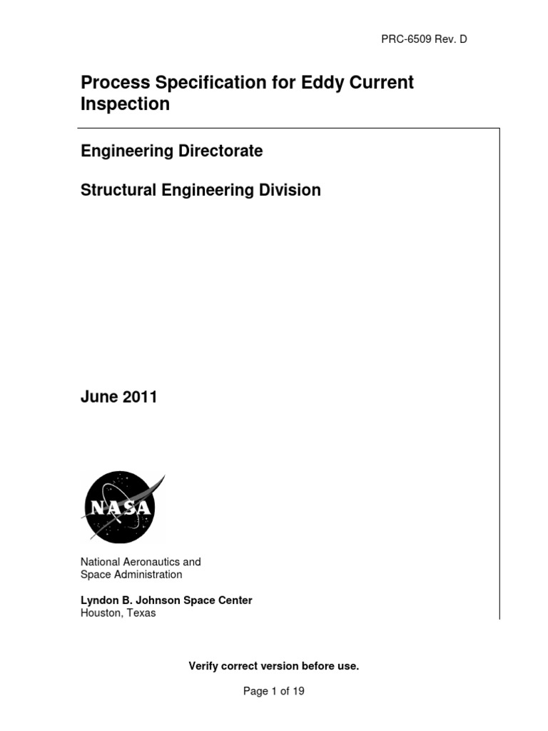 NASA PRC-6509 Rev. D - Process Specification For Eddy Current ...