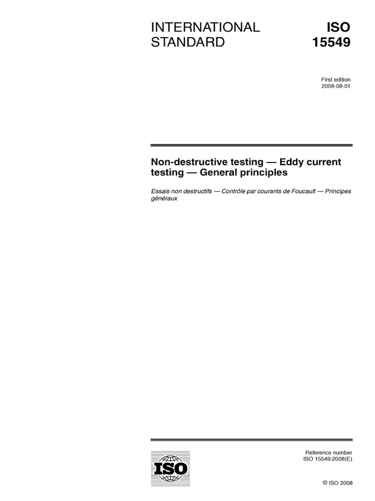ISO 15549-2008 - Non-Destructive Testing - Eddy Current Testing ...