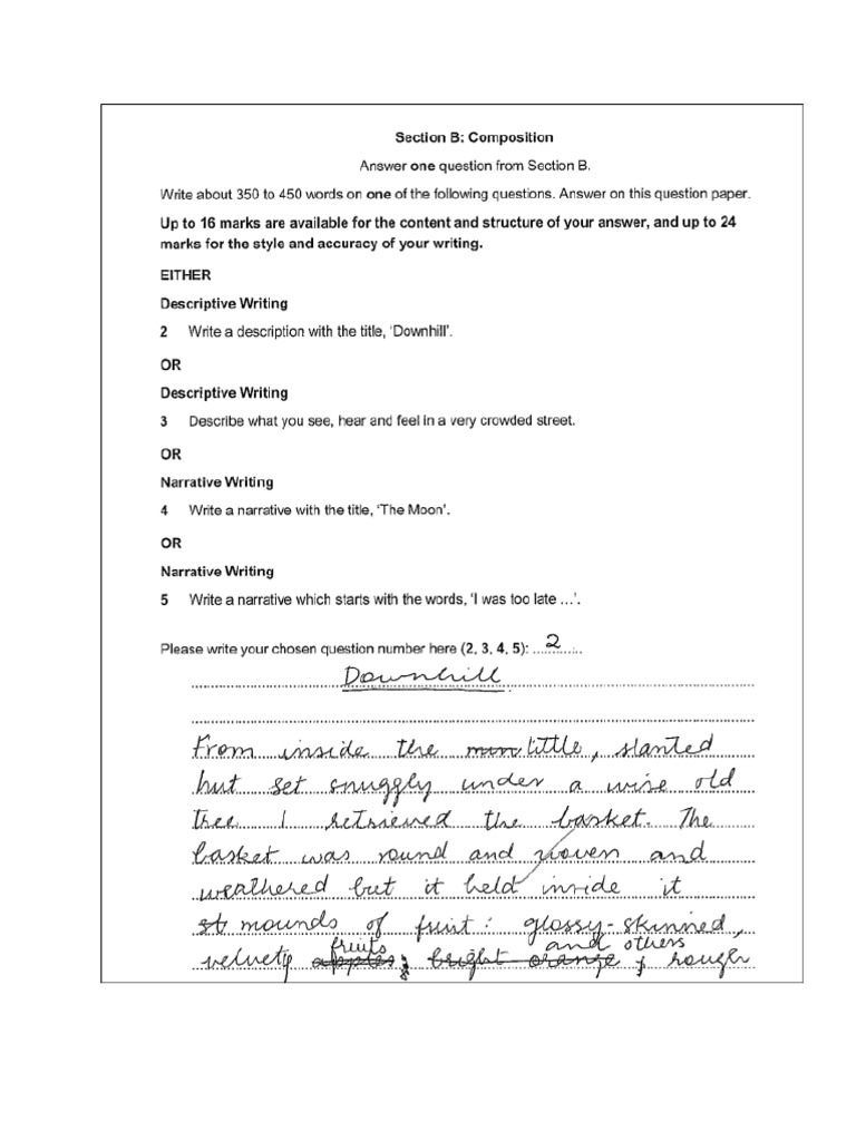 Descriptive Writing Model Answers | PDF Descriptive Writing Model Answers | PDF