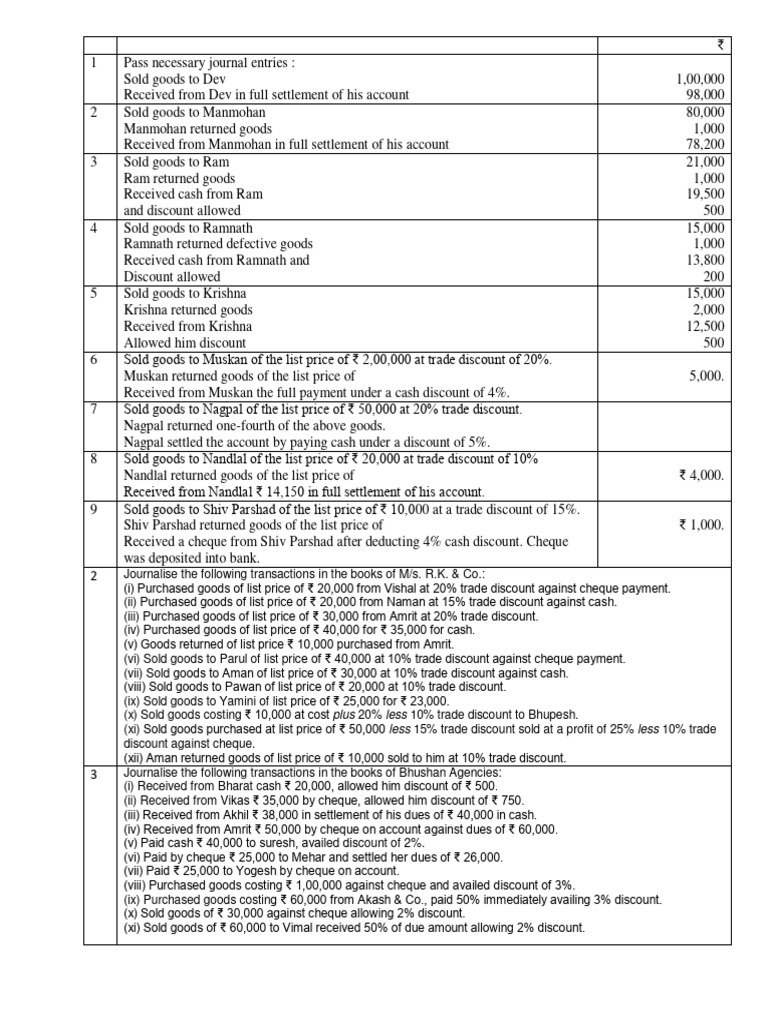 10-Trade Discount and Cash Discount | PDF | Payments | Cheque