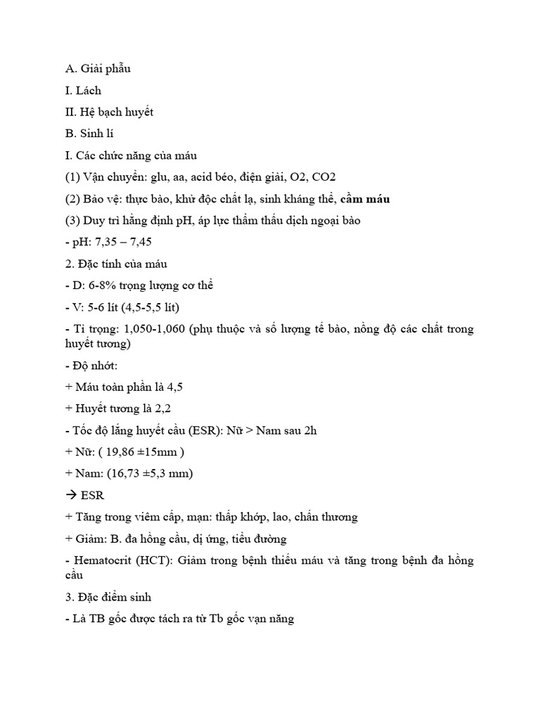 Modul Huyet Hoc Y2 | PDF