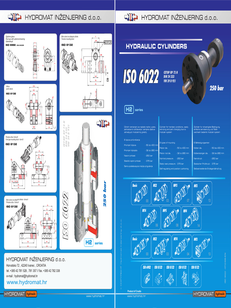 ISO 6022 Hydraulic Cylinder Overview | PDF