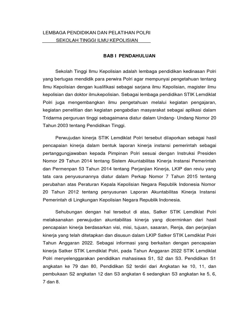 LKIP-STIK-tahun 2022 | PDF