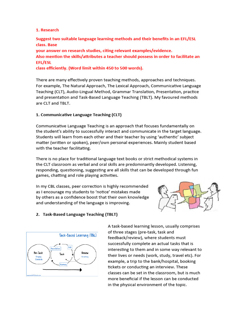 ACT TESOL End of Term Assignment - Research Paper | PDF | English As A ...