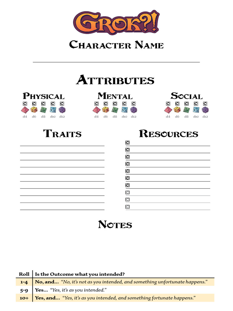 Grog Character Sheet Overview | PDF
