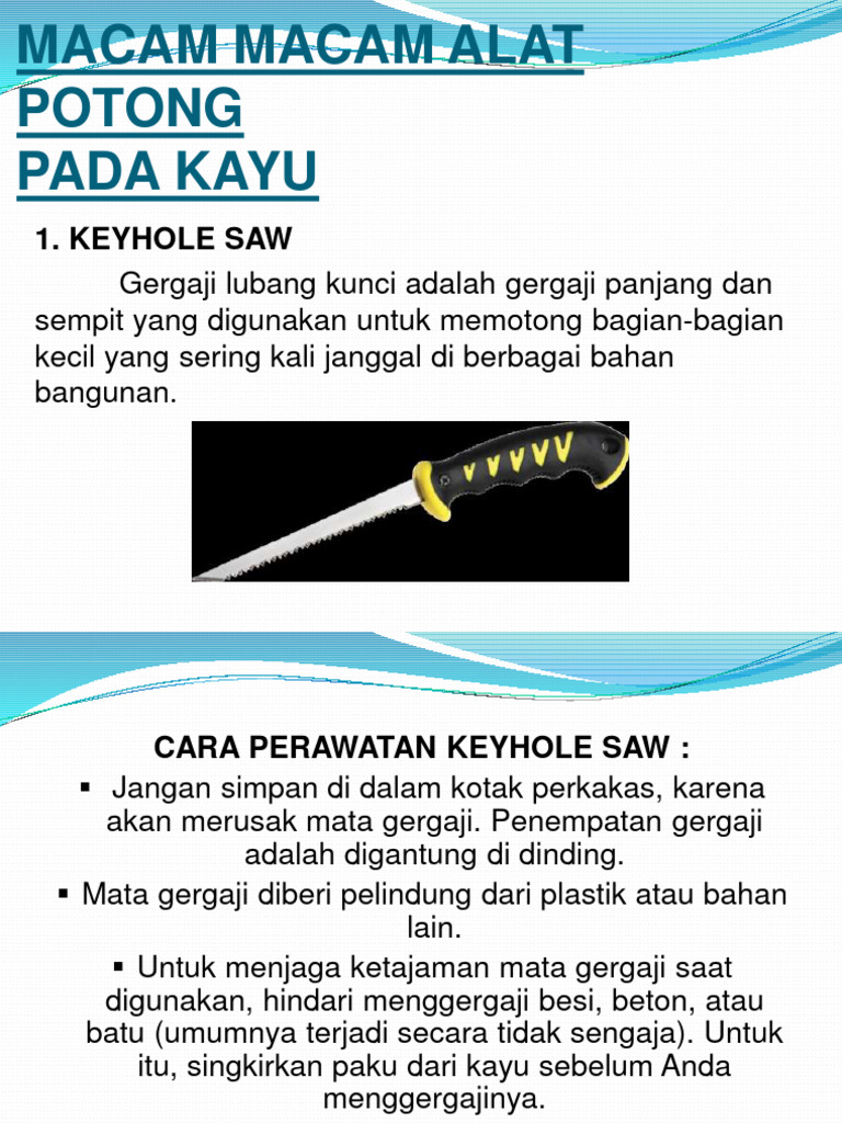 Panduan Alat Potong Kayu | PDF