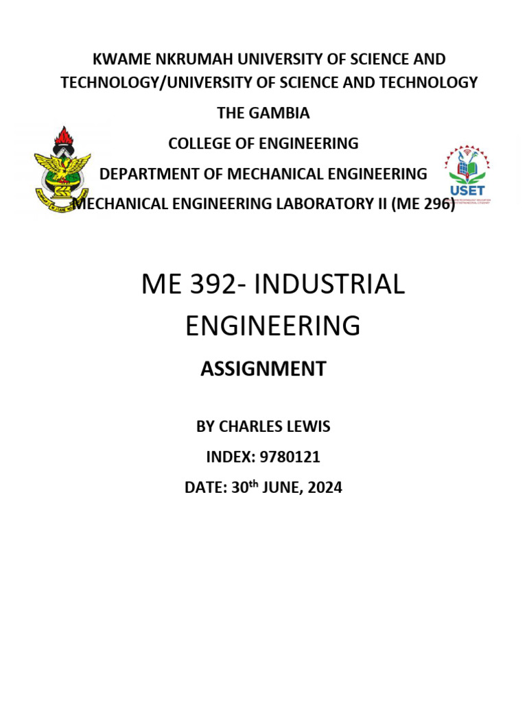 Ie Industrial Engineering Assignment | PDF | Soldering | Engineering